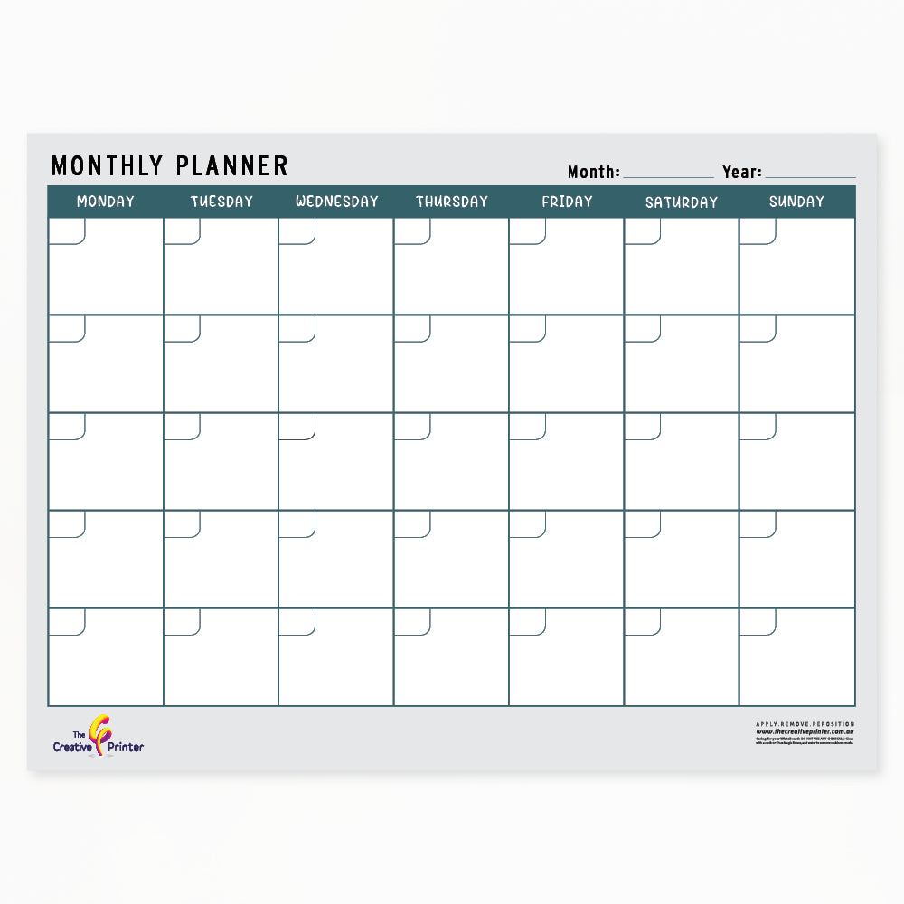 Monthly Planner (Whiteboard RPM™ decal)– The Creative Printer