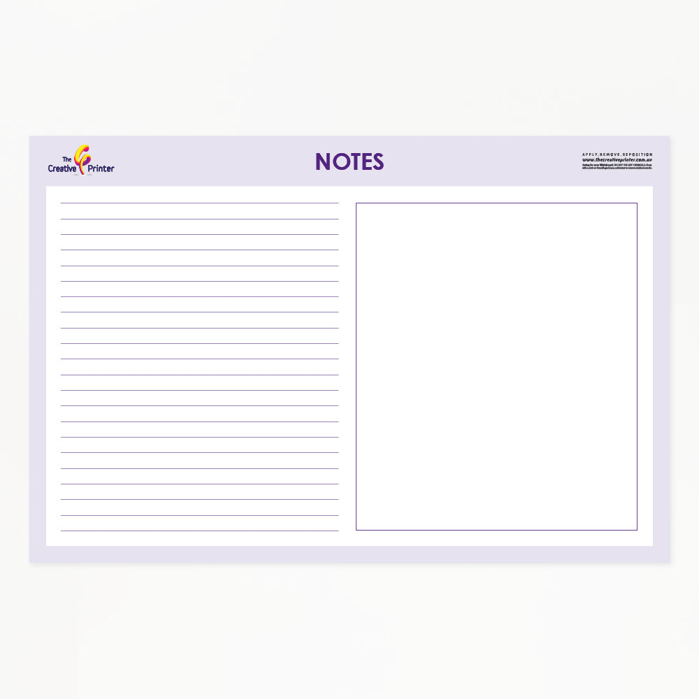 Notes (Whiteboard RPM™ decal)– The Creative Printer